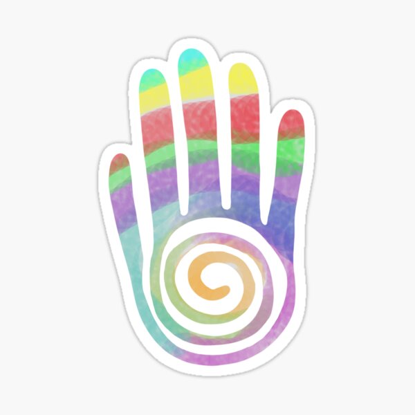 "Native American Hopi Rainbow Healing Hand" Sticker for Sale by Spirit ...