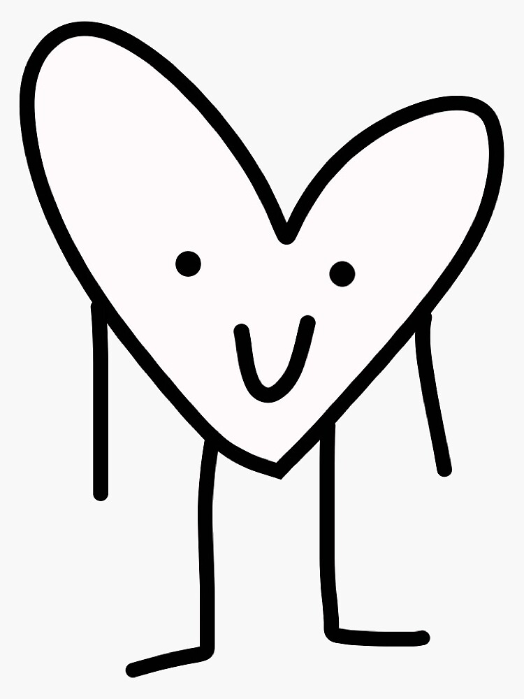 "Heart Stick Figure" Sticker for Sale by pipslittleshop | Redbubble