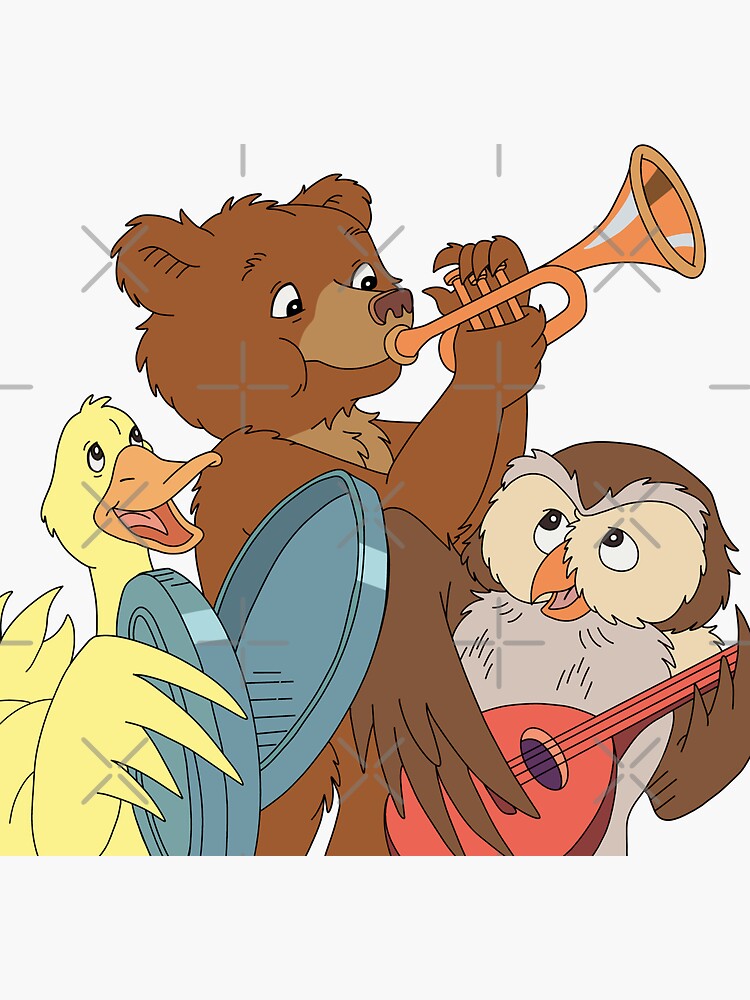 "Little Bear, Duck, and Owl Music Fan Art" Sticker for Sale by Ethereal ...