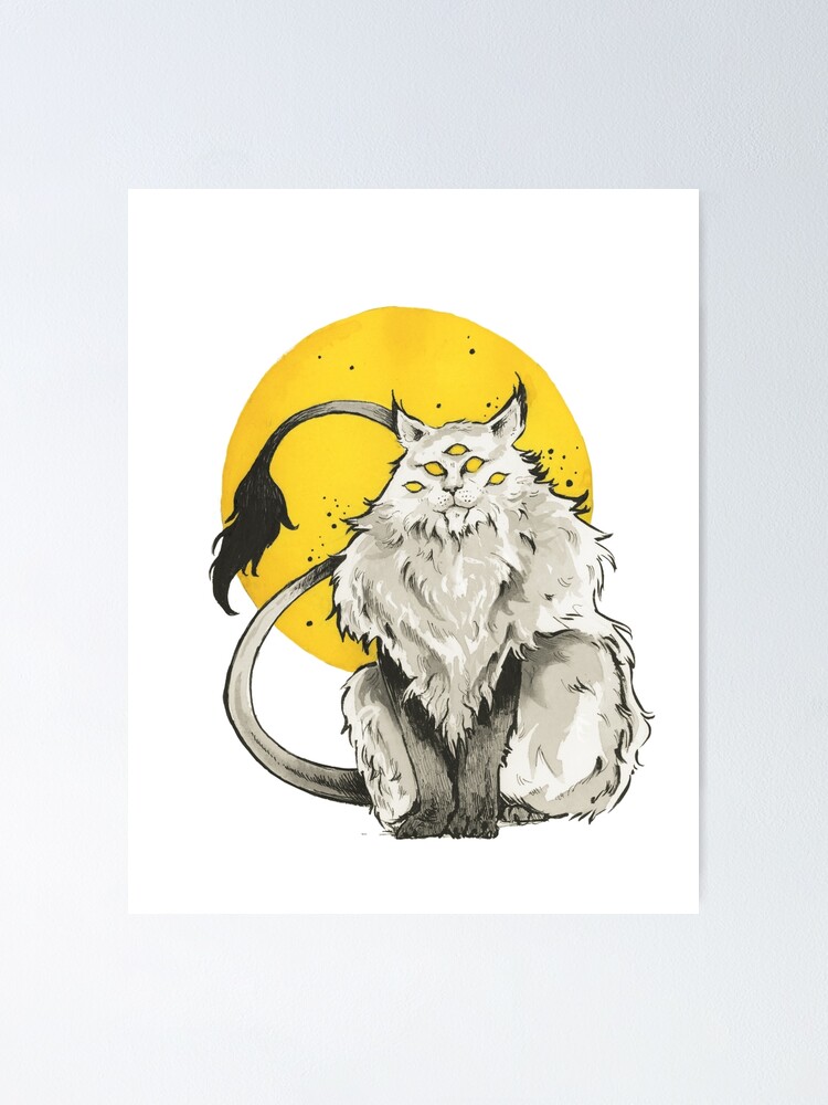 "The Alien Cat" Poster for Sale by rebeccaflaum | Redbubble
