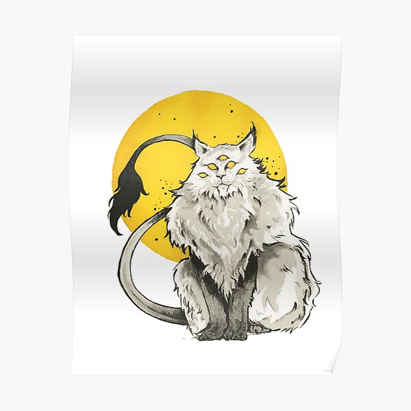 "The Alien Cat" Poster for Sale by rebeccaflaum | Redbubble