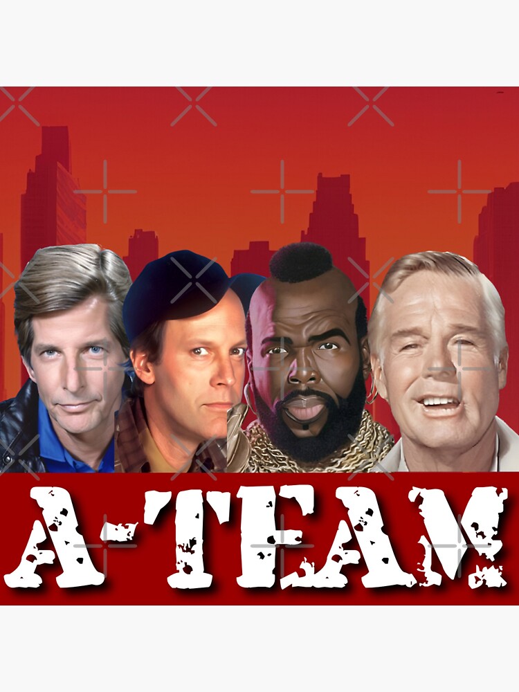 "A-Team red logo cast member headshots" Sticker for Sale by ...