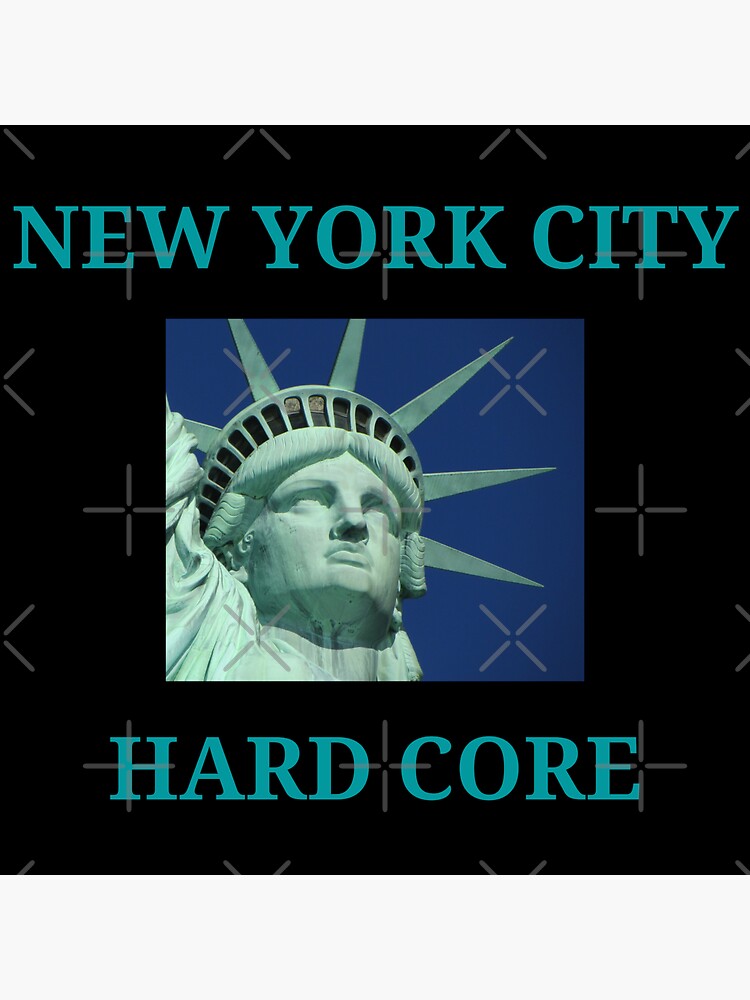 "New York City Hard Core & Statue of liberty light blue" Sticker for ...