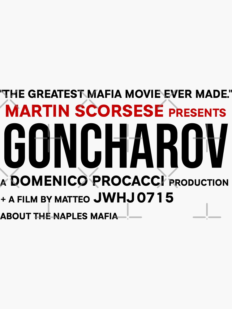 "Martin Scorsese Presents Goncharov" Sticker for Sale by Balkanski | Redbubble
