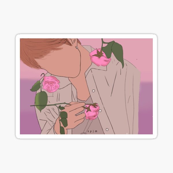 "BTS RM art" Sticker for Sale by Halcyo | Redbubble
