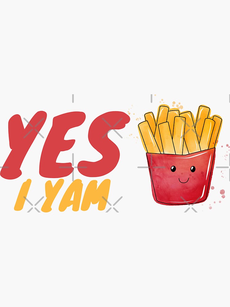 " YES I YAM" Sticker for Sale by ahmedfeki | Redbubble