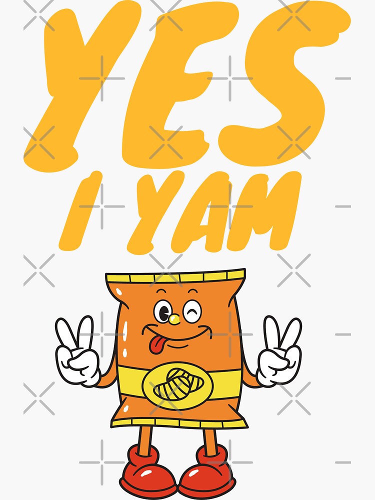 " YES I YAM" Sticker for Sale by ahmedfeki | Redbubble
