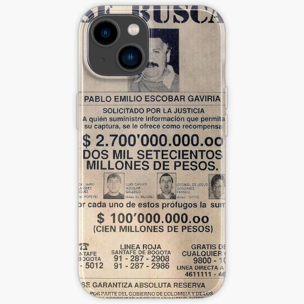 "Pablo Escobar wanted poster" iPhone Case for Sale by pornflakes ...