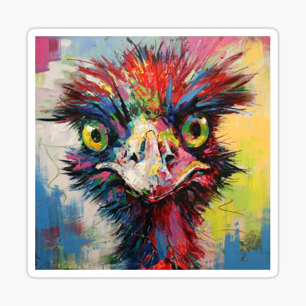 "Stunned Emu" Sticker by joscoufreur | Redbubble