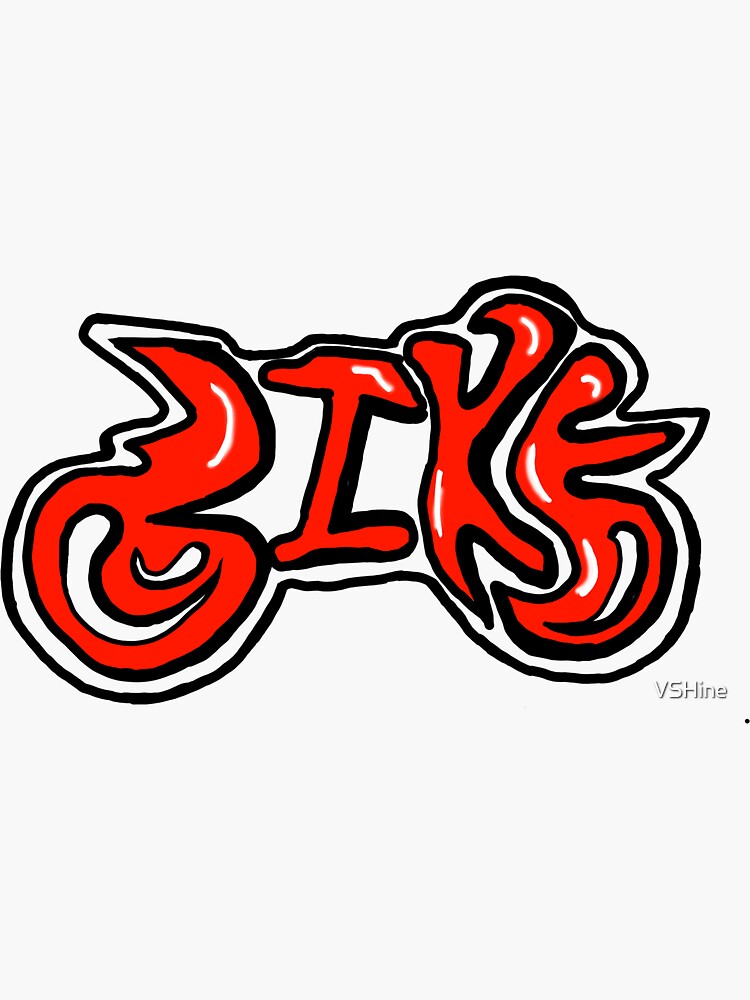 "Bike letter art" Sticker for Sale by VSHine | Redbubble