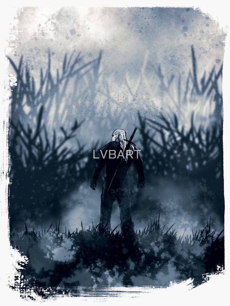 "Geralt of Rivia" Sticker for Sale by LVBART | Redbubble