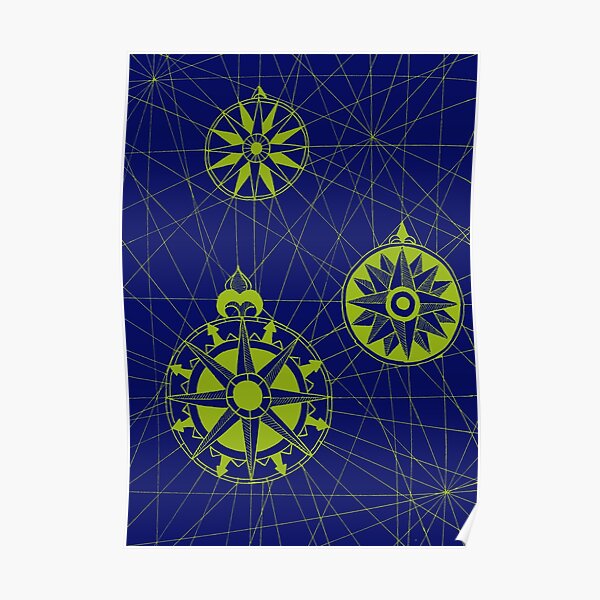Compass Poster For Sale By Lonestarviking Redbubble