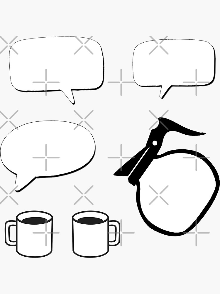 "coffee talk (sticker sheet)" Sticker for Sale by mystudiocreate ...