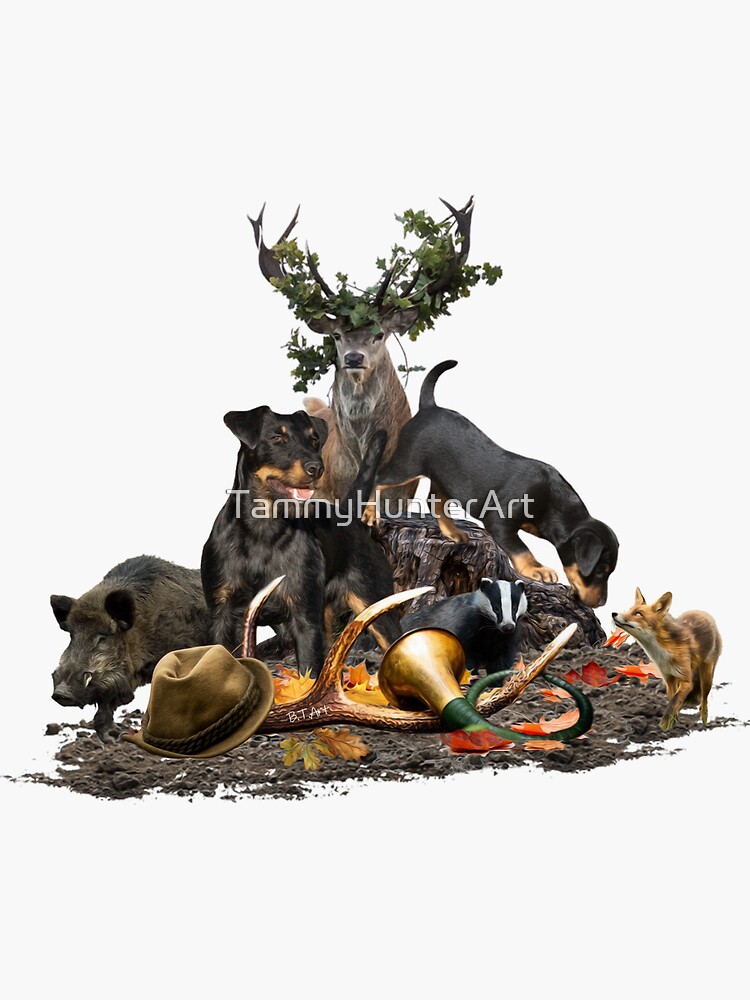 "Jagdterriers , Hunting dog Art" Sticker for Sale by TammyHunterArt ...