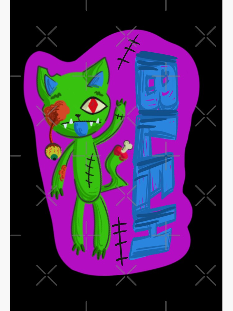 "Zombie cat!!" Sticker for Sale by ponicupcakexx | Redbubble