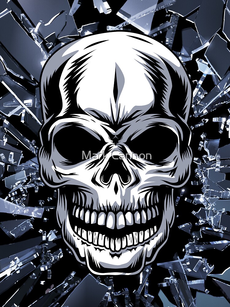 "Shattered Glass Skull" T-shirt for Sale by KingKongBrody | Redbubble ...