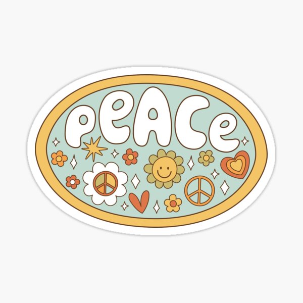 "Groovy Flowers and Hearts Sticker" Sticker for Sale by Desenio-PH ...