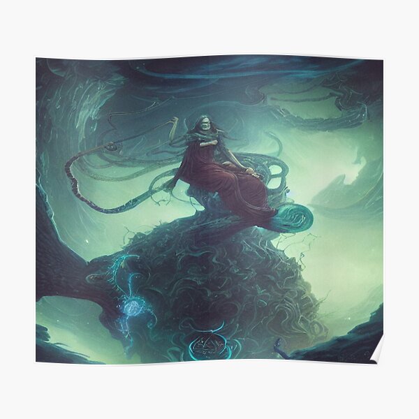 "Cosmic Spiritual Snakes Fantasy Art" Poster for Sale by Itsheartshop ...