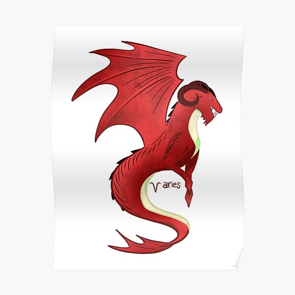 "Aries Dragon - Zodiac Dragons" Poster for Sale by art-byashley | Redbubble