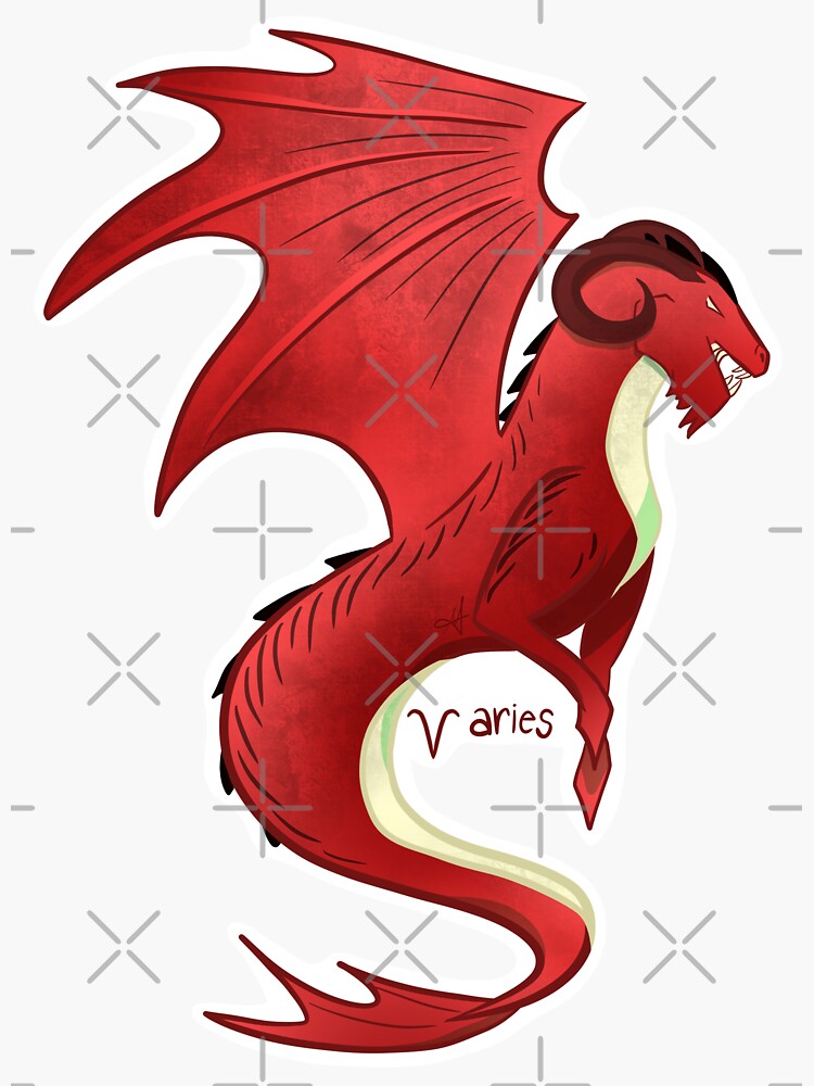 "Aries Dragon - Zodiac Dragons" Sticker for Sale by art-byashley ...