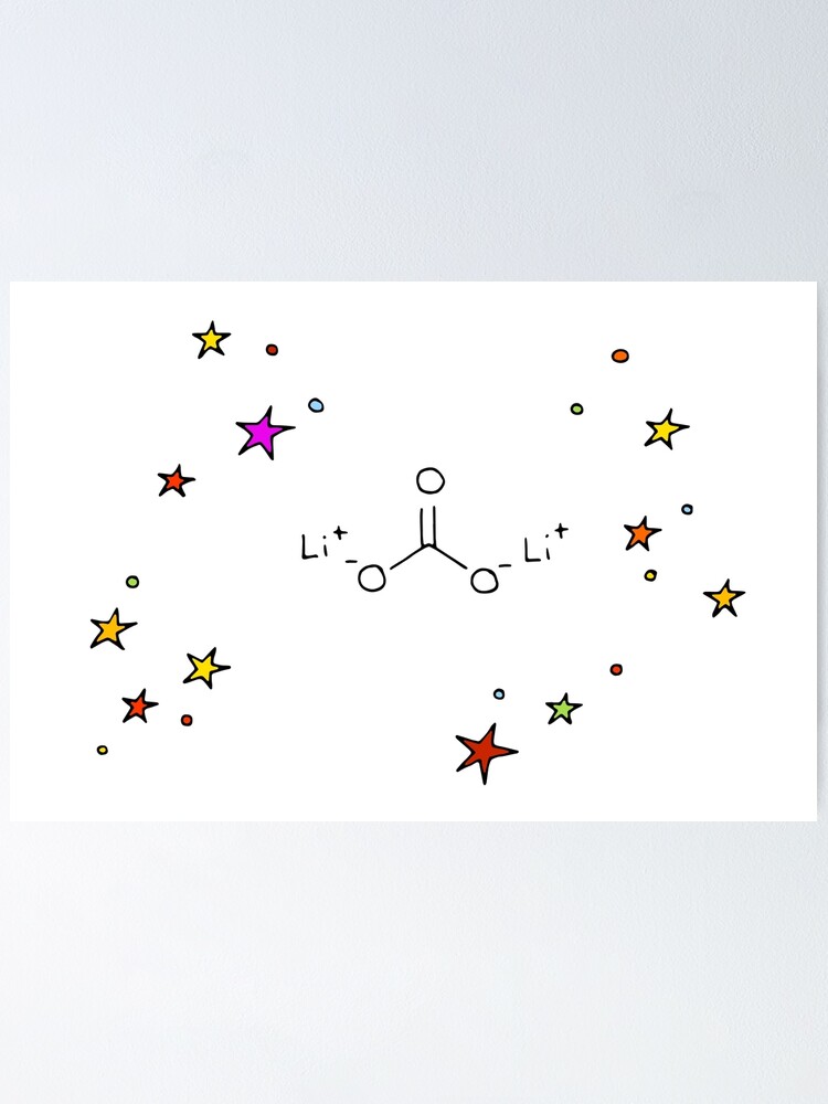 Póster «Fórmula estructural de litio/carbonato de litio (Lithobid ...