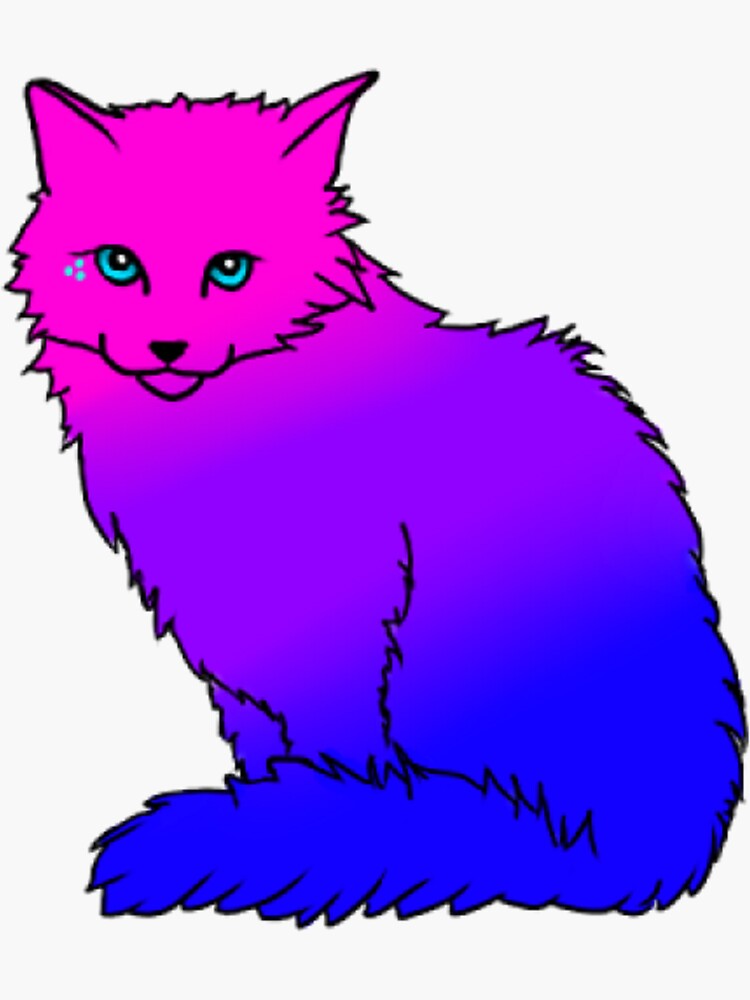 "Bisexual Pride Cat" Sticker by MockingbirdTay | Redbubble