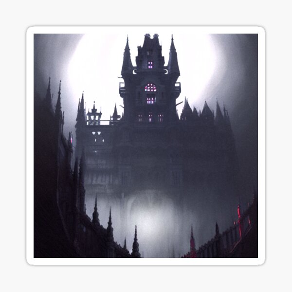"Black gothic castle" Sticker for Sale by cr6zym1nd | Redbubble