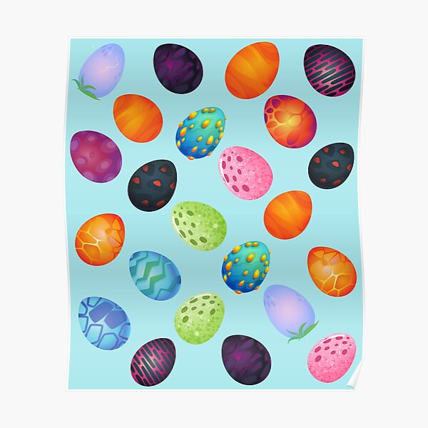 "Fun Dinosaur Egg pattern" Poster for Sale by M0dasser | Redbubble