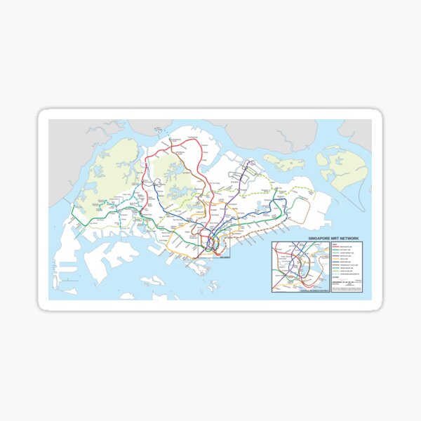"Singapore MRT Map" Sticker for Sale by UnderOneSky | Redbubble