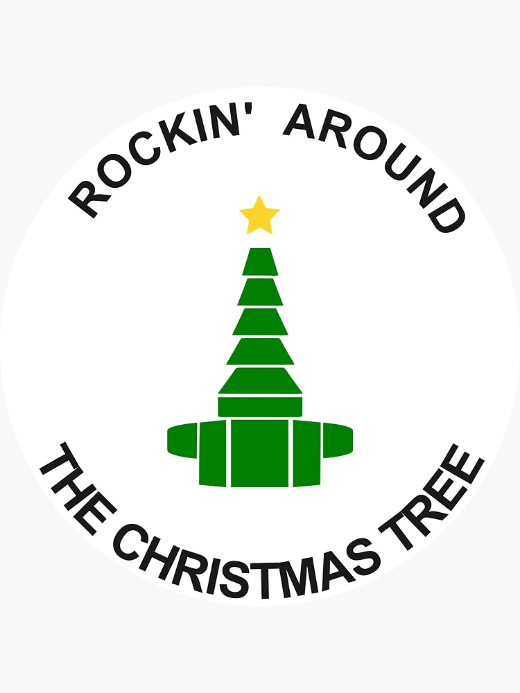 "Rockin' Around Green Oxygen Christmas Tree with Yellow Star" Sticker ...
