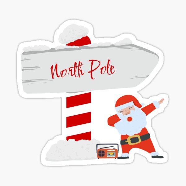"Cool Santa at North Pole" Sticker for Sale by irishgrace | Redbubble