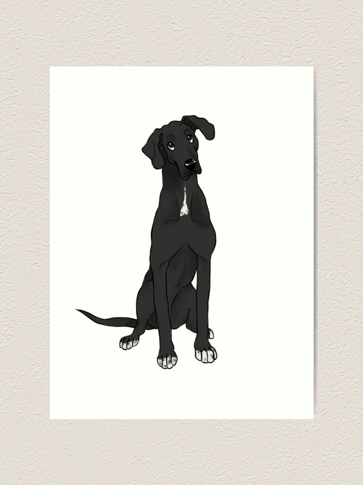 Black Great Dane Art Great Dane Graphic Design