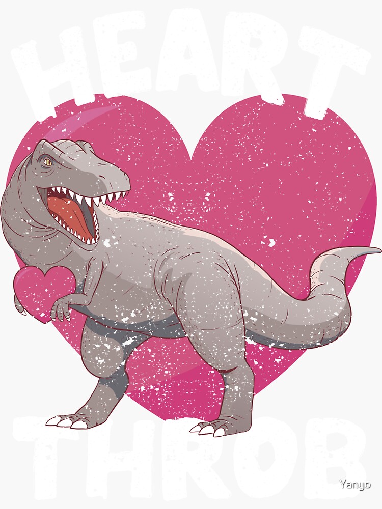 "Heartthrob Valentine's Day Cool Dinosaur T-Rex" Sticker for Sale by ...