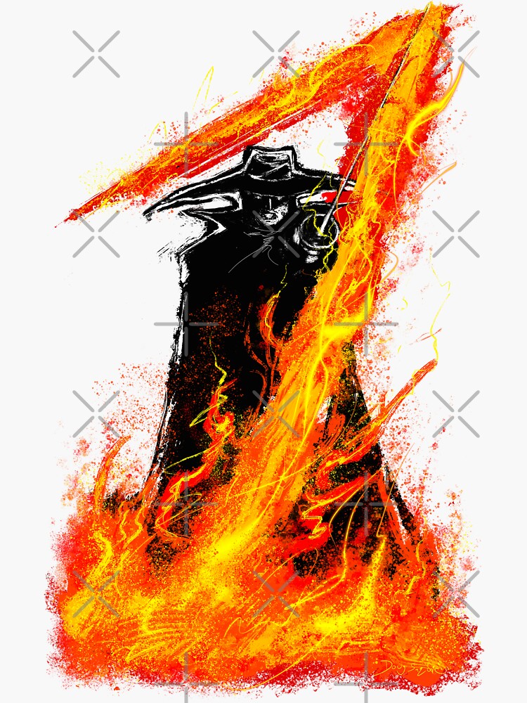 "Zorro Z Flame" Sticker for Sale by DougSQ | Redbubble