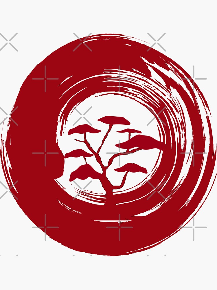 "Bonsai Tree In Japanese Zen Buddhist Enso Circle " Sticker for Sale by ...