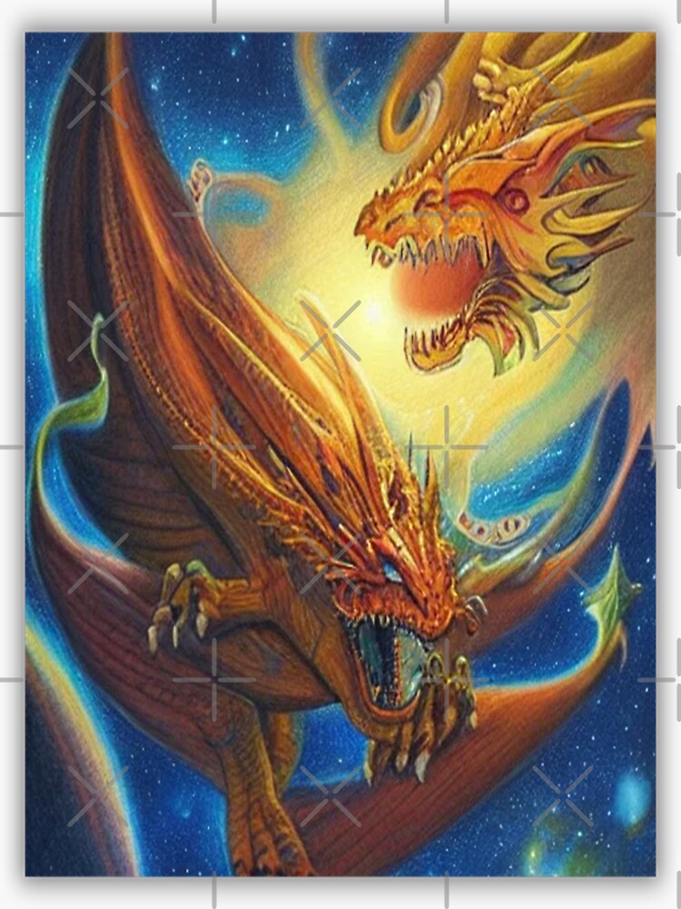 "Spiral Galaxy Dragon Mythical Creatures" Sticker for Sale by ...