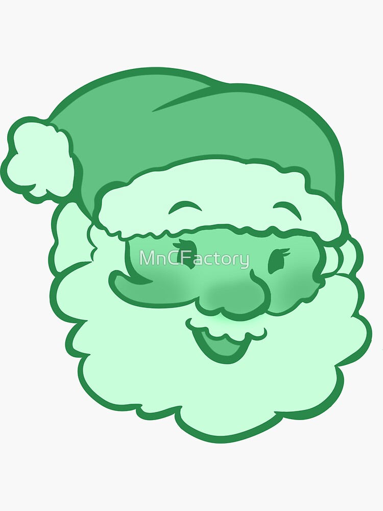 "Cute Green Santa Claus" Sticker for Sale by MnCFactory | Redbubble