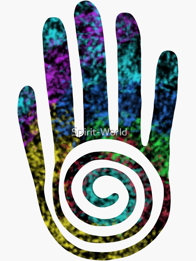 "Hopi Native American Celestial Healing Hand On White" Sticker for Sale ...