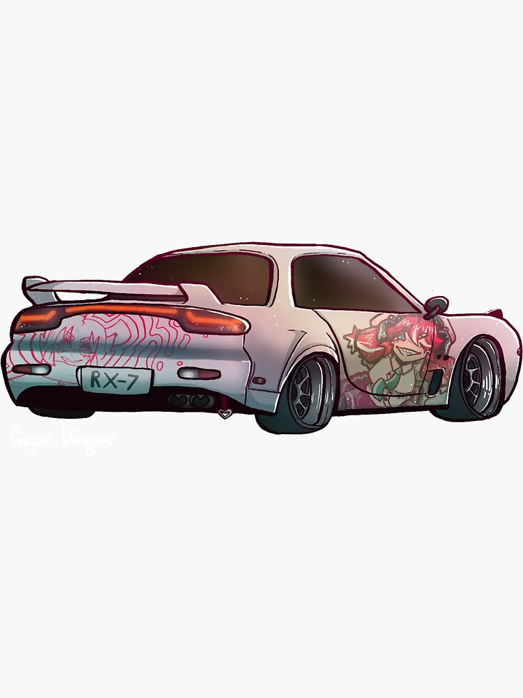 "Itasha Rx7" Sticker for Sale by PingusSelzStuff | Redbubble