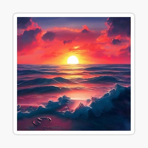 "Beach Scene 1" Sticker for Sale by Stevegracy | Redbubble