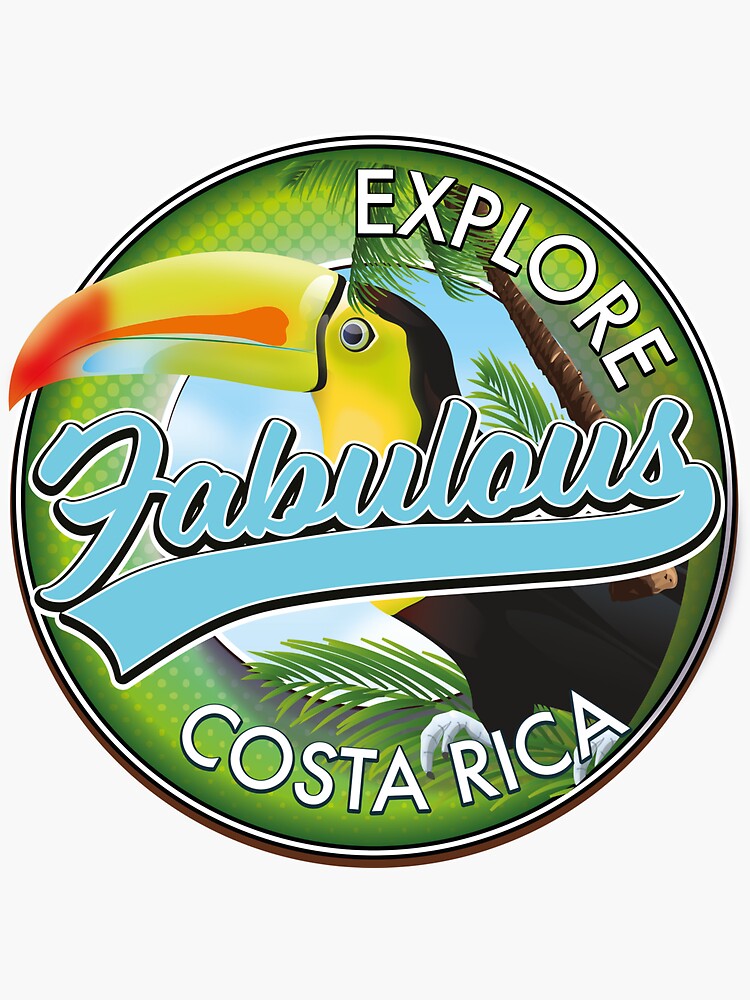 "Explore Fabulous Costa Rica Logo" Sticker for Sale by vectorwebstore ...