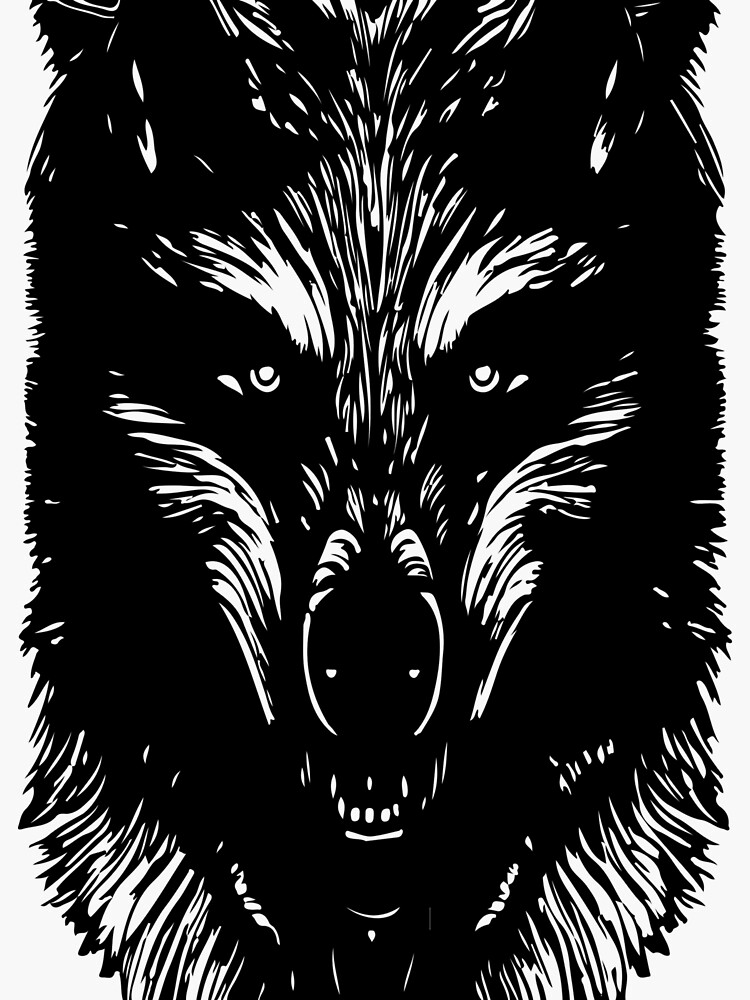 "The Watchful Wolf" Sticker for Sale by Arclinel | Redbubble