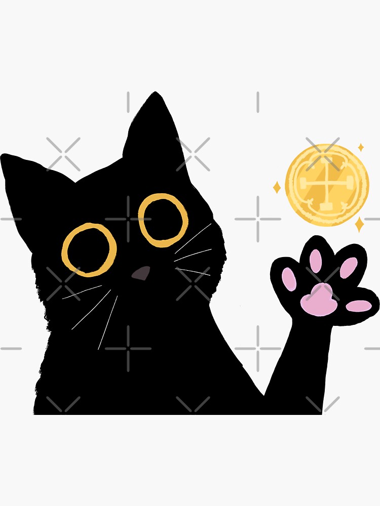 "4 Dabloons Cat" Sticker for Sale by ComfortingArt | Redbubble