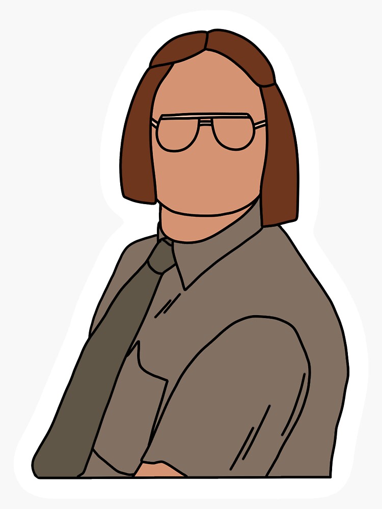 "Dwight Schrute in ginger wig" Sticker for Sale by AMLillustration ...