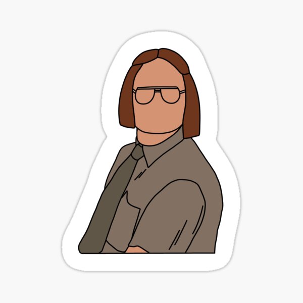 "Dwight Schrute in ginger wig" Sticker for Sale by AMLillustration ...