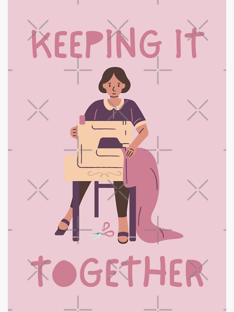 "Keeping It Together Sewing Machine" Sticker for Sale by NinniShop ...