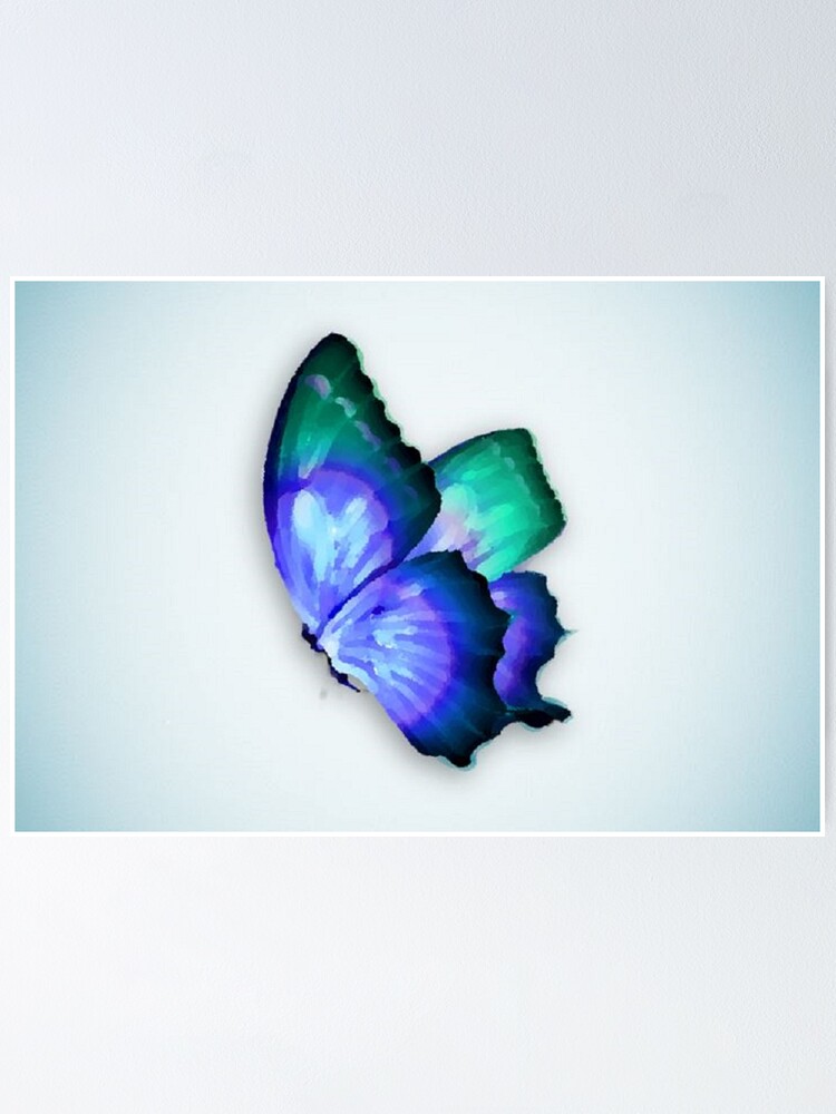 "Blue Butterfly" Poster for Sale by colored-shadows | Redbubble