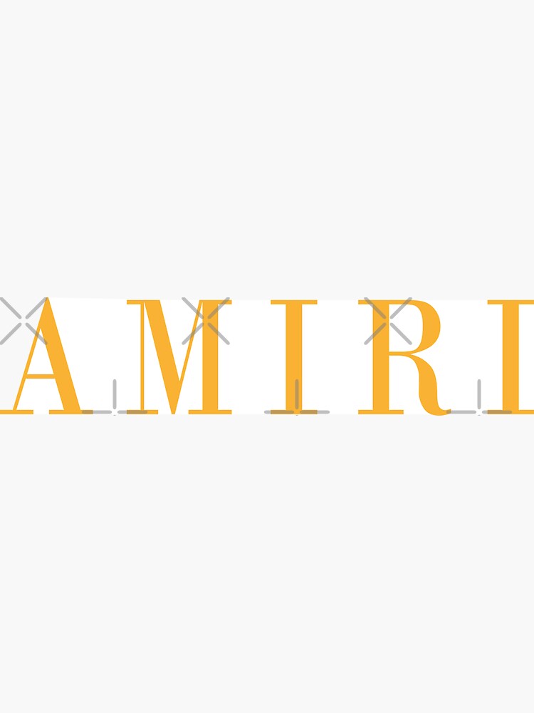 "AMIRI yellow font" Sticker for Sale by ISimple | Redbubble