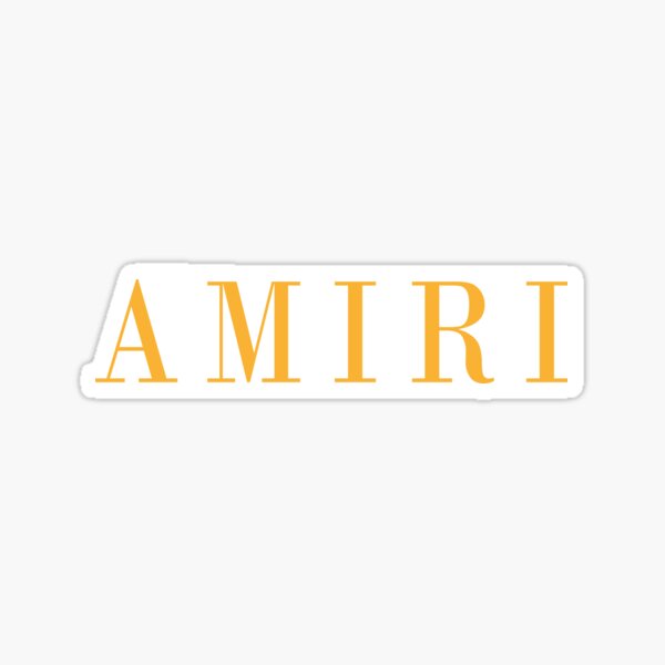 "AMIRI yellow font" Sticker for Sale by ISimple | Redbubble