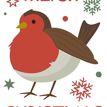 "Merry Christmas Robin" Sticker for Sale by PaulSDesign | Redbubble